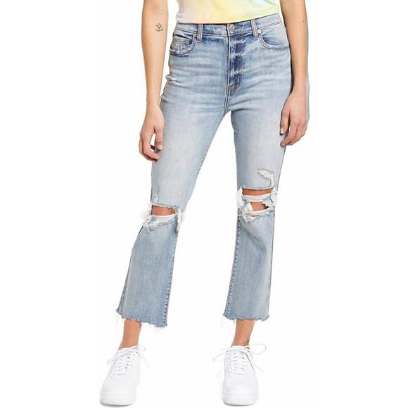Daze | Jeans | New Daze Shy Girl High Rise Crop Flare Denim In Jewel ...
